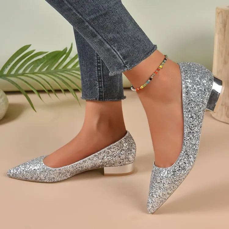 Burke Glitter Pointed Toe Heels – Bella Chix Co