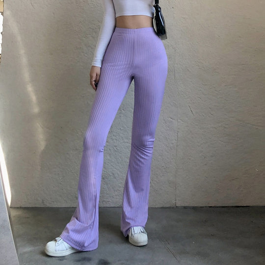 'I Purple U' Aesthetic Flared Bottom Pants – Bella Chix Co